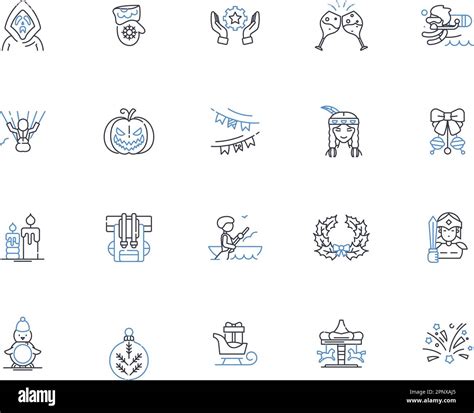 Futuristic Company Line Icons Collection Innovation Artificial