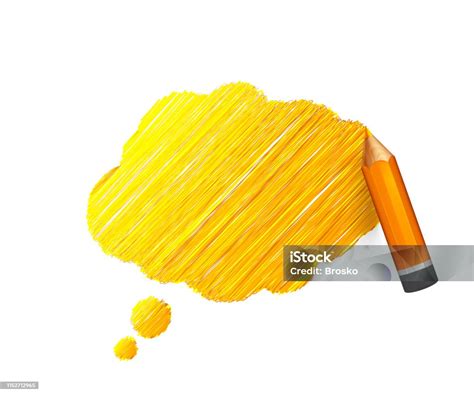 Handritad Prat Bubbla Måla Med Blyertspenna På Vit Bakgrund Banner Med