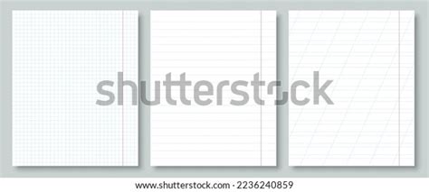 Realistic Lined Notebook Paper Sheets Blank Stock Vector Royalty Free Shutterstock