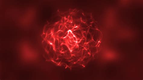 Abstract Red Energy Round Sphere Glowing With Particle Waves Hi Tech Digital Magic Abstract