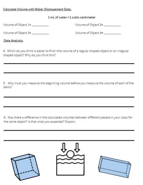 Volume Of Regular And Irregular Shaped Objects Water Displacement Mshs Lxwxh