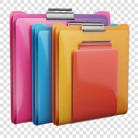 File Folders Transparent Background Realistic Element Premium AI Generated PSD
