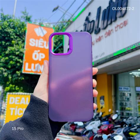 Ốp Ip 15 Pro Lưng Dẻo Nhám Viền Trong