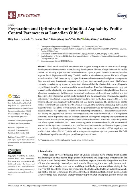 Pdf Preparation And Optimization Of Modified Asphalt By Profile
