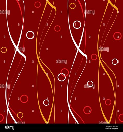 Seamless Pattern From Tapes And Rings On The Red Background Can Be Repeated And Scaled In Any