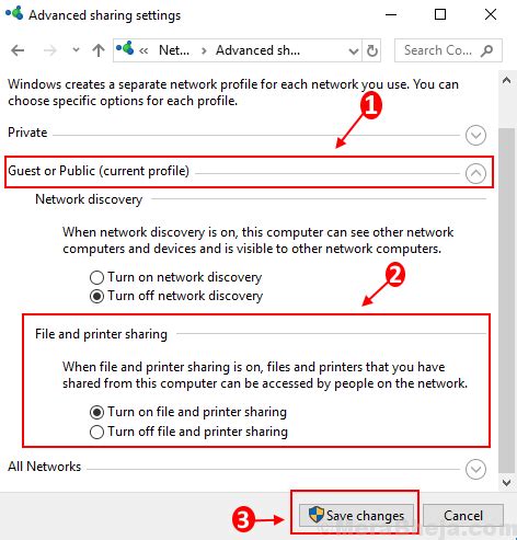 How To Disable File And Printer Sharing In Windows 10