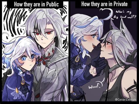 Cesarzebrah Furina Genshin Impact Genshin Impact Yuri Cesarzebrah Arlecchino