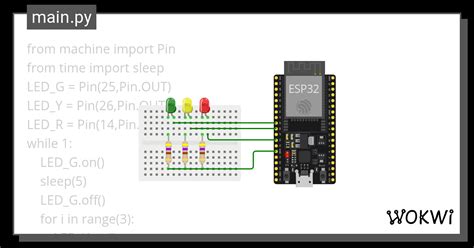 十字路口交通灯 Wokwi Esp32 Stm32 Arduino Simulator