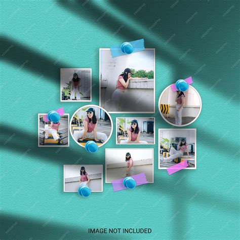 Premium Psd Modern Minimalist Shadow Overlay Photo Frame Polaroid Mockup Premium Psd