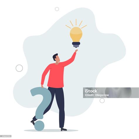 물음표 기호와 전구 솔루션을 들고 있는 똑똑한 사업가 Faq 자주 묻는 질문 플랫 벡터 일러스트레이션 검색에 대한 스톡 벡터 아트 및 기타 이미지 Istock