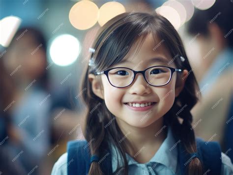 Premium Ai Image Asian Girls Education Happy Beautiful Asian Girl Is