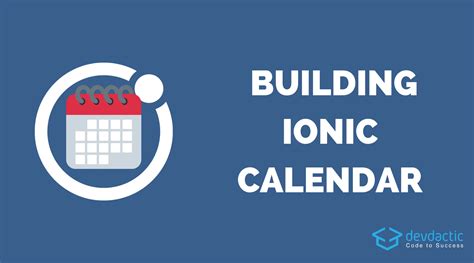 How To Build An Ionic 4 Calendar App Devdactic