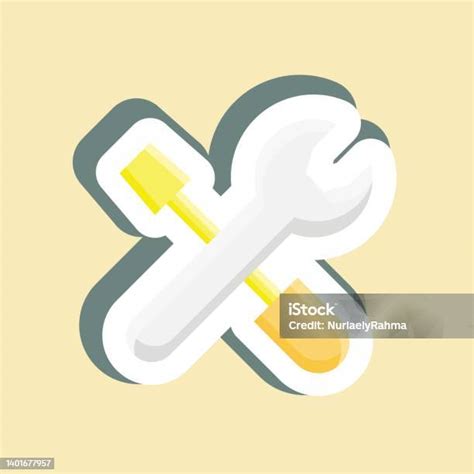 Alat Stiker Cocok Untuk Simbol Bangunan Desain Sederhana Dapat Diedit Vektor Templat Desain