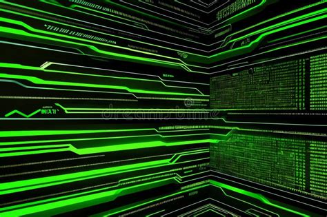 Virtual Security Technology Binary Code On Matrix Backgroundai