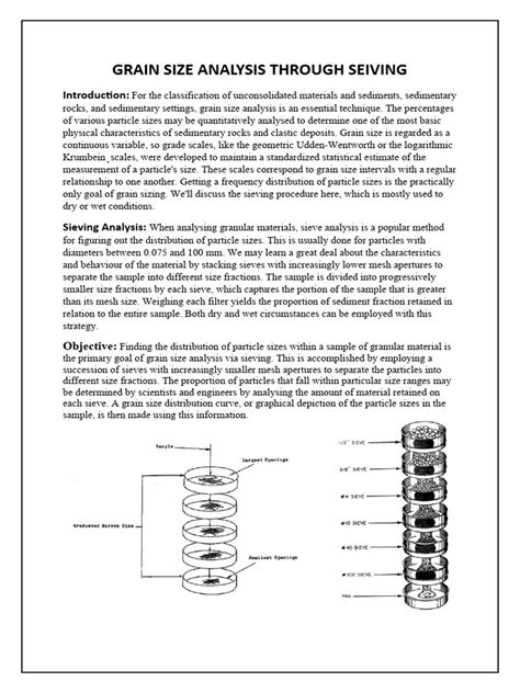 Grain Size Analysis Pdf Earth Sciences