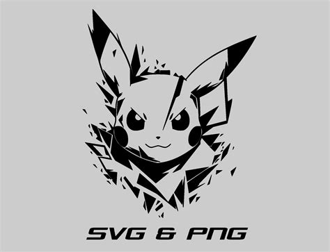 Pikachu From Shards Svg Silhouette Svg Pikachu Clipart Pokemon Svg Pokemon Png Etsy