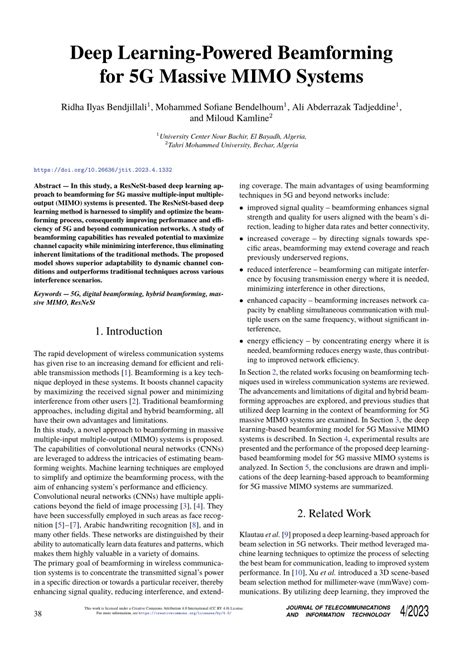 Pdf Deep Learning Powered Beamforming For 5g Massive Mimo Systems