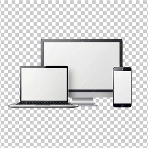 Set Of Realistic Monitor Laptop Tablet Smartphone Set Of Devices With Empty Screens Electronic