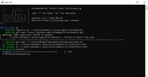 Warning Could Not Download Registries Julia 163 General Usage