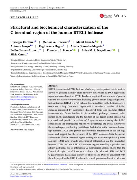 Pdf Structural And Biochemical Characterization Of The C‐terminal