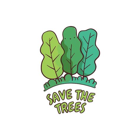 Premium Vector Save The Trees Hand Drawn Vector Illustration In Doodle Style