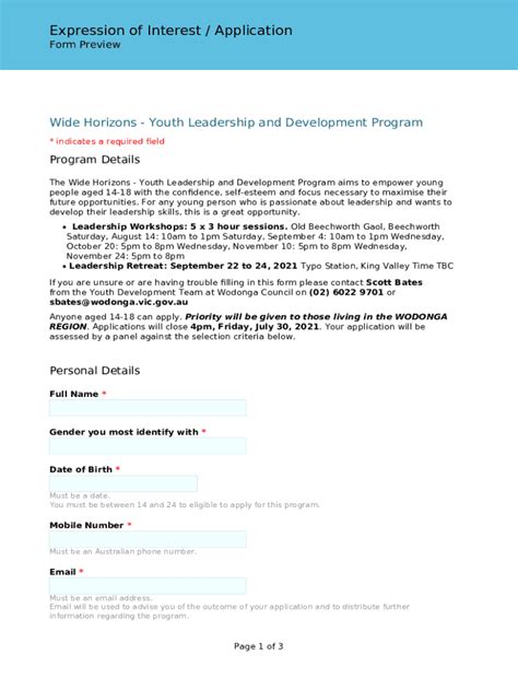 Fillable Online Expression Of Interest Application Fax Email Print Pdffiller