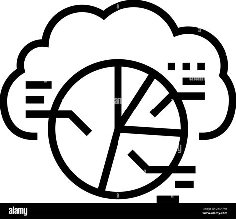 Graph Cloud Computing Line Icon Vector Illustration Stock Vector Image