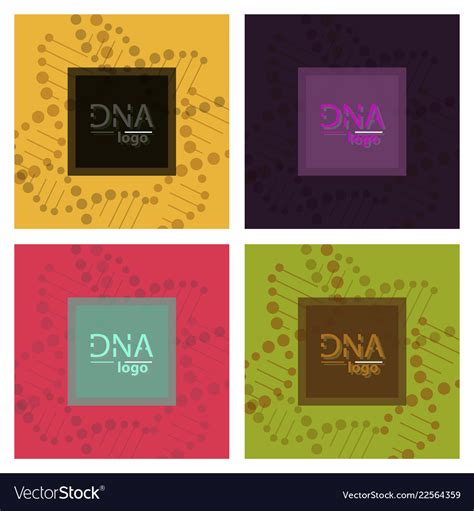 Set Of Abstract Dna Strand Symbol Isolated Vector Image
