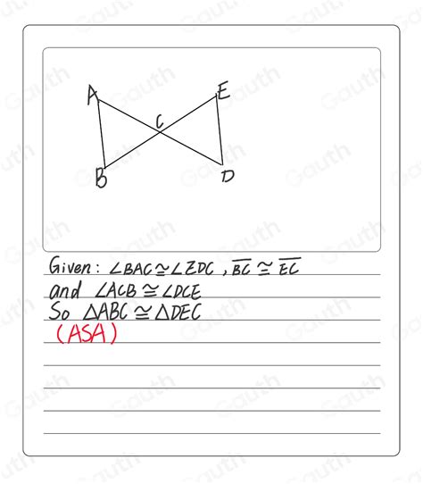 Solved 7 Given ∠ Bac≌ ∠ Edc Overline Bc≌ Overline Ec Prove Abc≌