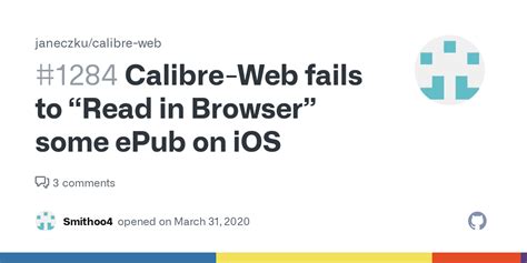 Calibre Web Fails To Read In Browser” Some Epub On Ios · Issue 1284 · Janeczkucalibre Web
