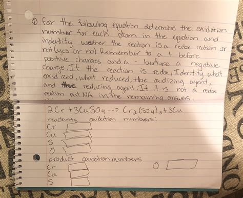 [solved] D For The Following Equation Determine The Oxidation Number For Course Hero