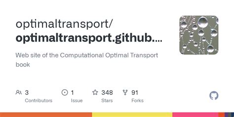 Github Optimaltransport Web Site Of The Computational Optimal