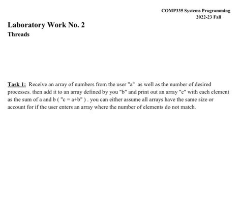 Solved Comp335 Systems Programming 2022 23 Fall Laboratory