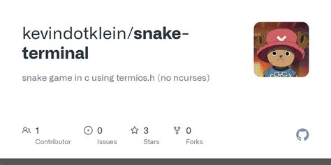 GitHub Kevindotklein Snake Terminal Snake Game In C Using Termios H No Ncurses