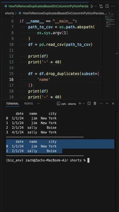 how to remove duplicates based on column in python pandas youtube