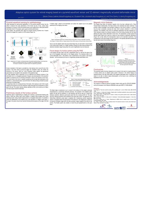 Pdf Adaptive Optics System For Retinal Imaging Based On A Pyramid Wavefront Sensor And 52