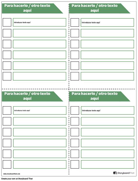 Plantilla de Lista de Verificación 6 Storyboard