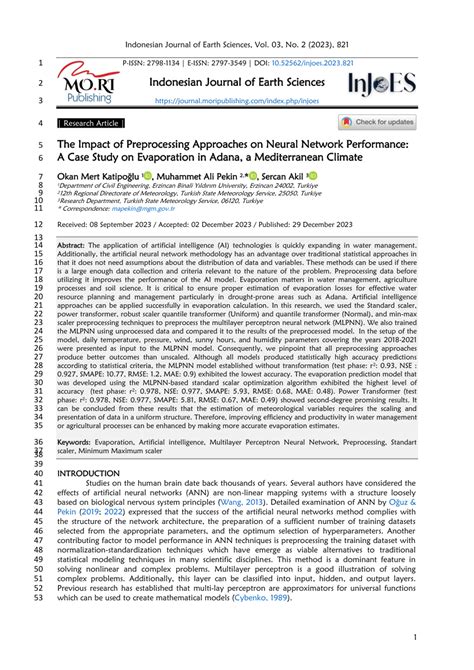 Pdf The Impact Of Preprocessing Approaches On Neural Network