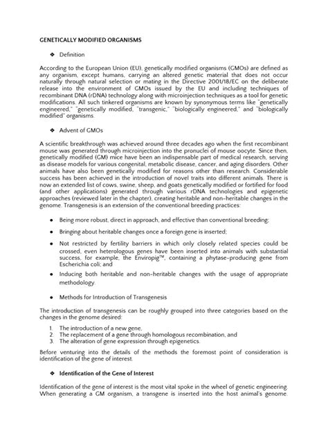 Gmo And Methods 1 Pdf Genetically Modified Organism Genetic