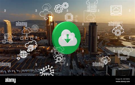 Cloud Computing Diagram Network Data Storage Technology Service Stock