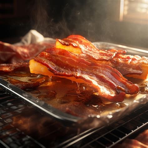 Premium Photo Delicious Crispy Bacon Straight From The Oven