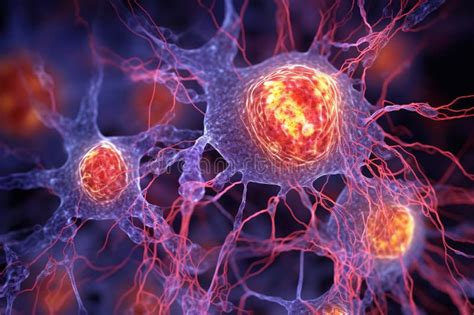 Neuronal Networks In The Brain Active Nerve Cells 3d Illustration