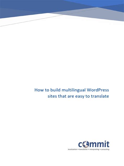 How To Build Multilingual Wordpress Sites That Are Easy To Translate Commit Pdf Word Press