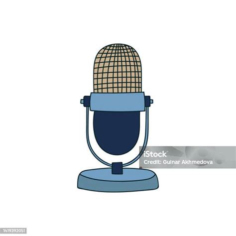 벡터의 마이크 다채로운 아이콘 벡터의 마이크 다채로운 낙서 일러스트레이션 벡터의 마이크 일러스트 레이 션 그리기에 대한 스톡 벡터 아트 및 기타 이미지 Istock