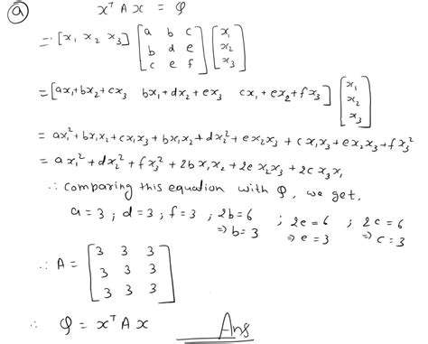Solved Consider A Quadratic Form Q 3x1² 3x2 3x3