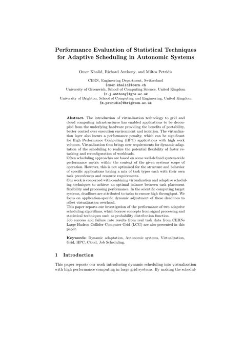 Pdf Performance Evaluation Of Statistical Techniques For Adaptive