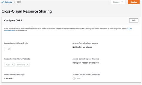 Amazon Web Services Aws Api Gateway Missing Access Control Allow