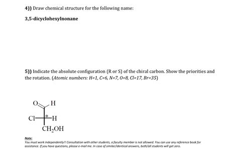 Solved 4 Draw Chemical Structure For The Following Name