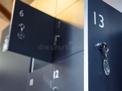 Lockers With Key Locker Room Public Facility Open Locker Safety System Stock Image Image Of