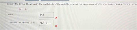 Identify The Terms Then Identify The Coefficients Of The Variable